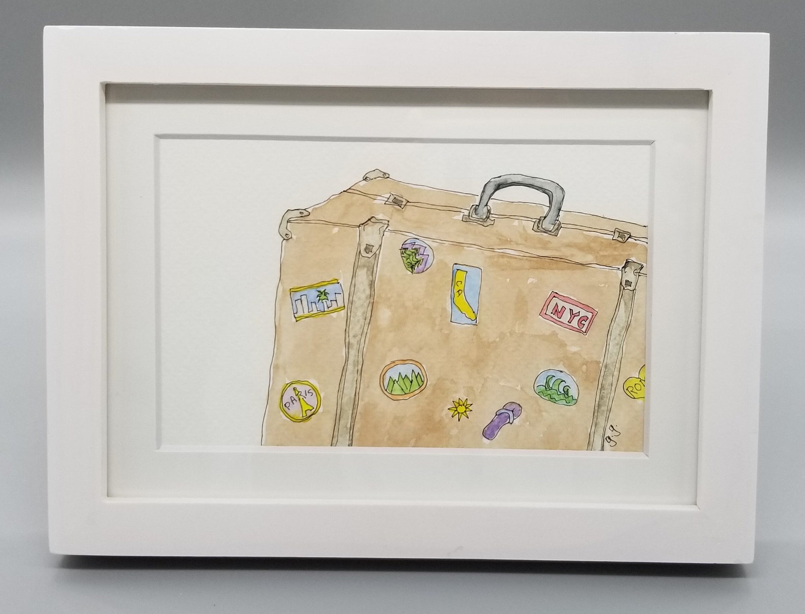 Suitcase Original Watercolor Painting - Etsy