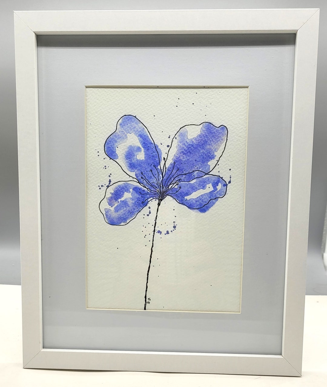 Violet Flower Original Watercolor Painting - Etsy