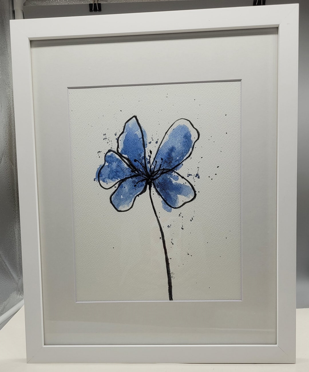 Blue Daisy Original Watercolor Painting - Etsy