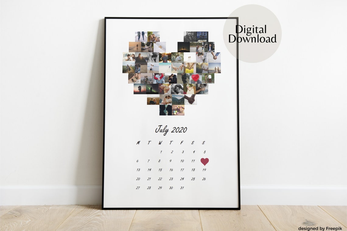 Custom Love Calendar Our Special Date Anniversary Gift Valentines Gift ...