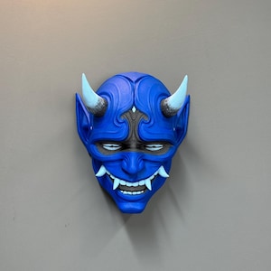 Hand-painted 3D Printed Oni Mask Wall Hanging - Japanese Demon Art ...