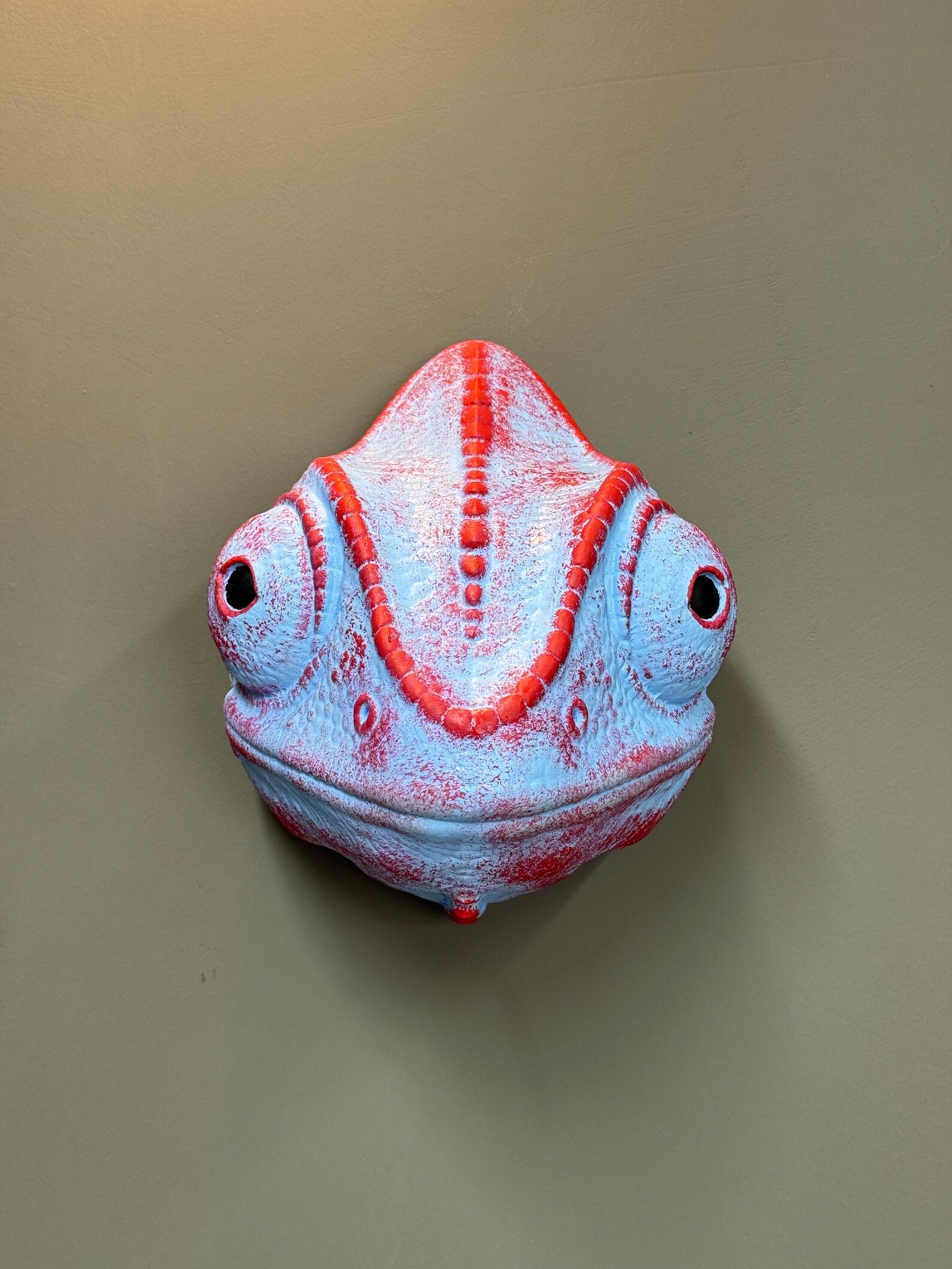 Chameleon Wall Head – Hand-painted PLA Wall Decor | Colorful Lizard ...