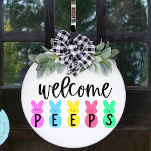 Spring Svg, Welcome Peeps Svg, Easter Svg, Farmhouse Sign Svg, Peeps ...