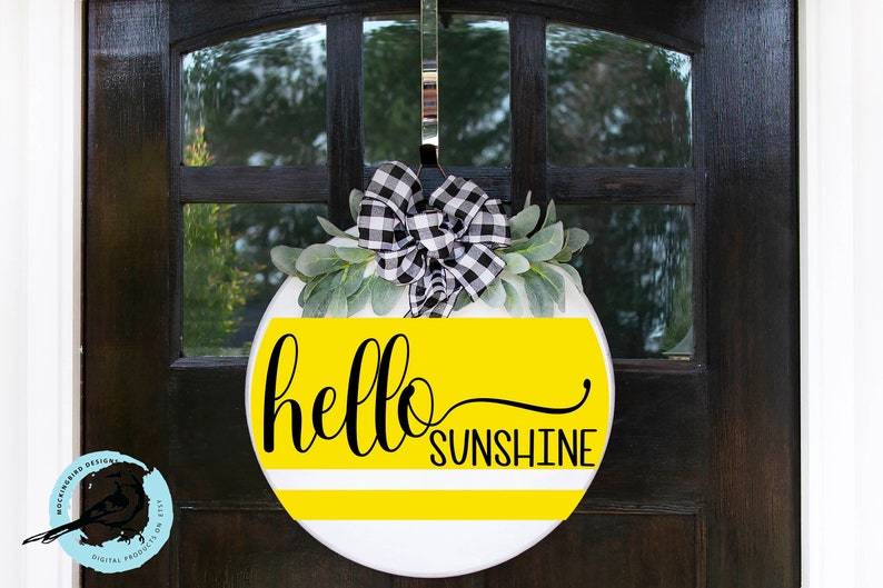 Digital Hello Sunshine Svg Welcome Svg Door Round Svg - Etsy
