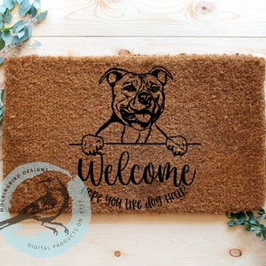Pitbull Svg, Pitbull Welcome Svg, Dog Hair Svg, Door Round Svg, Welcome ...