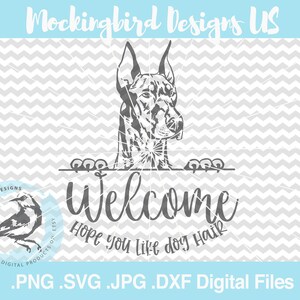 Dobermann Svg, Doberman Pinscher Welcome Svg, Dog Hair Svg, Door Round ...