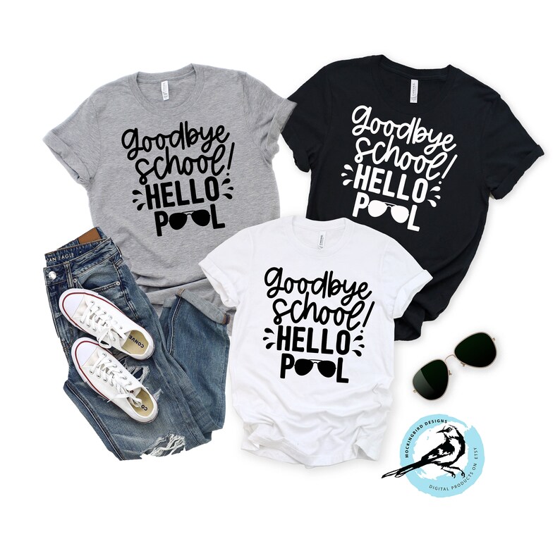 Teacher svg Goodbye School Hello Pool Svg summer vacation | Etsy