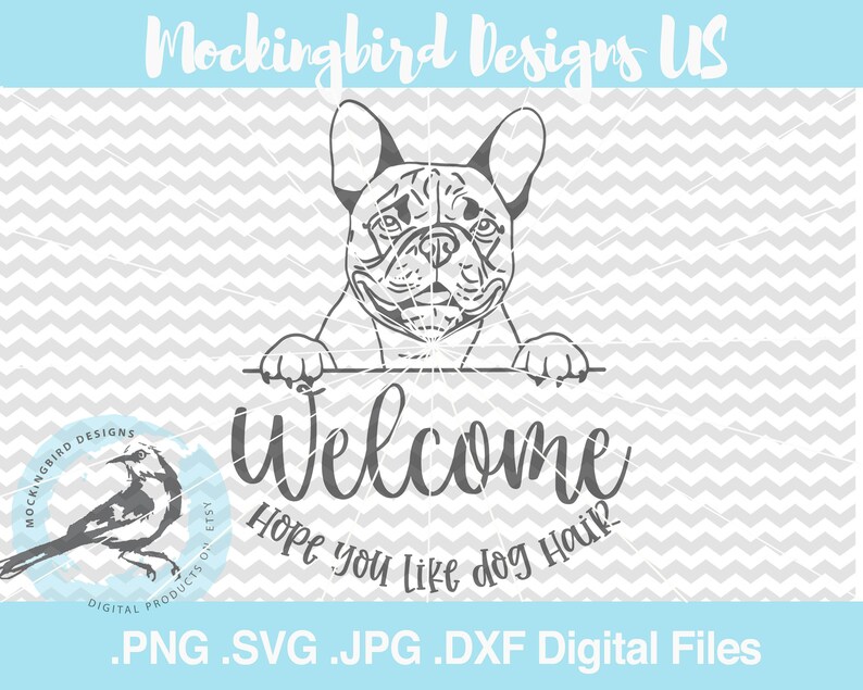 French Bulldog Svg Frenchie Welcome Svg Dog Hair Svg Door - Etsy