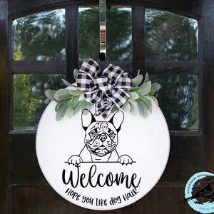French Bulldog Svg, Frenchie Welcome Svg, Dog Hair Svg, Door Round Svg ...