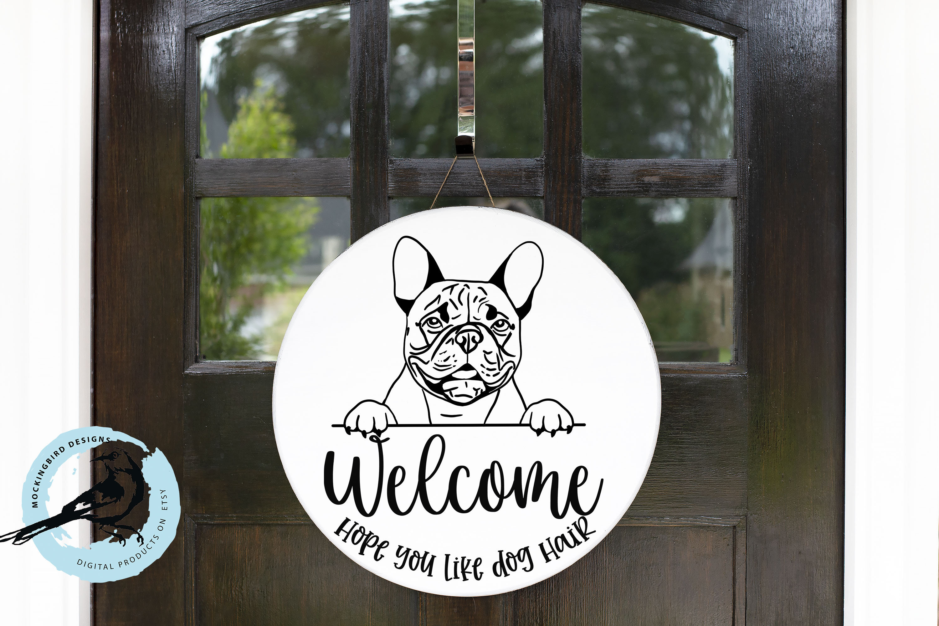French Bulldog Svg Frenchie Welcome Svg Dog Hair Svg Door - Etsy