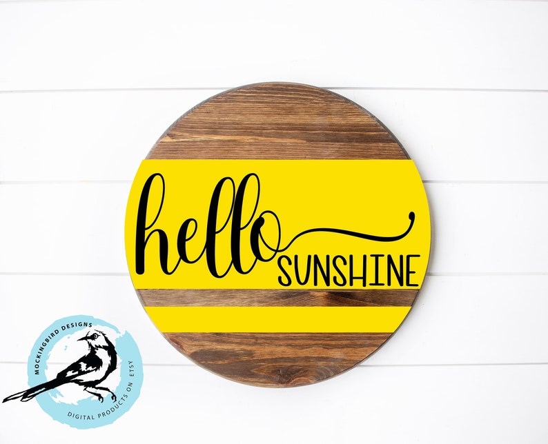 Digital Hello Sunshine Svg Welcome Svg Door Round Svg - Etsy