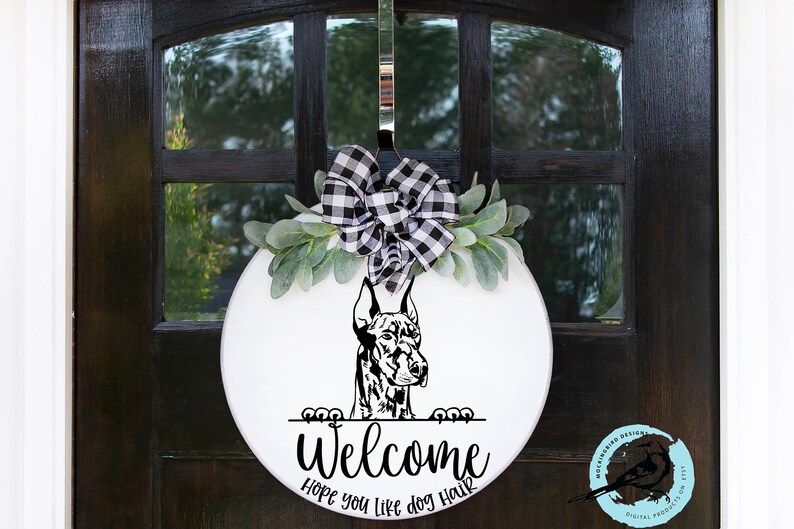 Dobermann Svg Doberman Pinscher Welcome Svg Dog Hair Svg | Etsy
