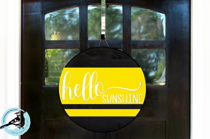 Digital Hello Sunshine Svg Welcome Svg Door Round Svg - Etsy