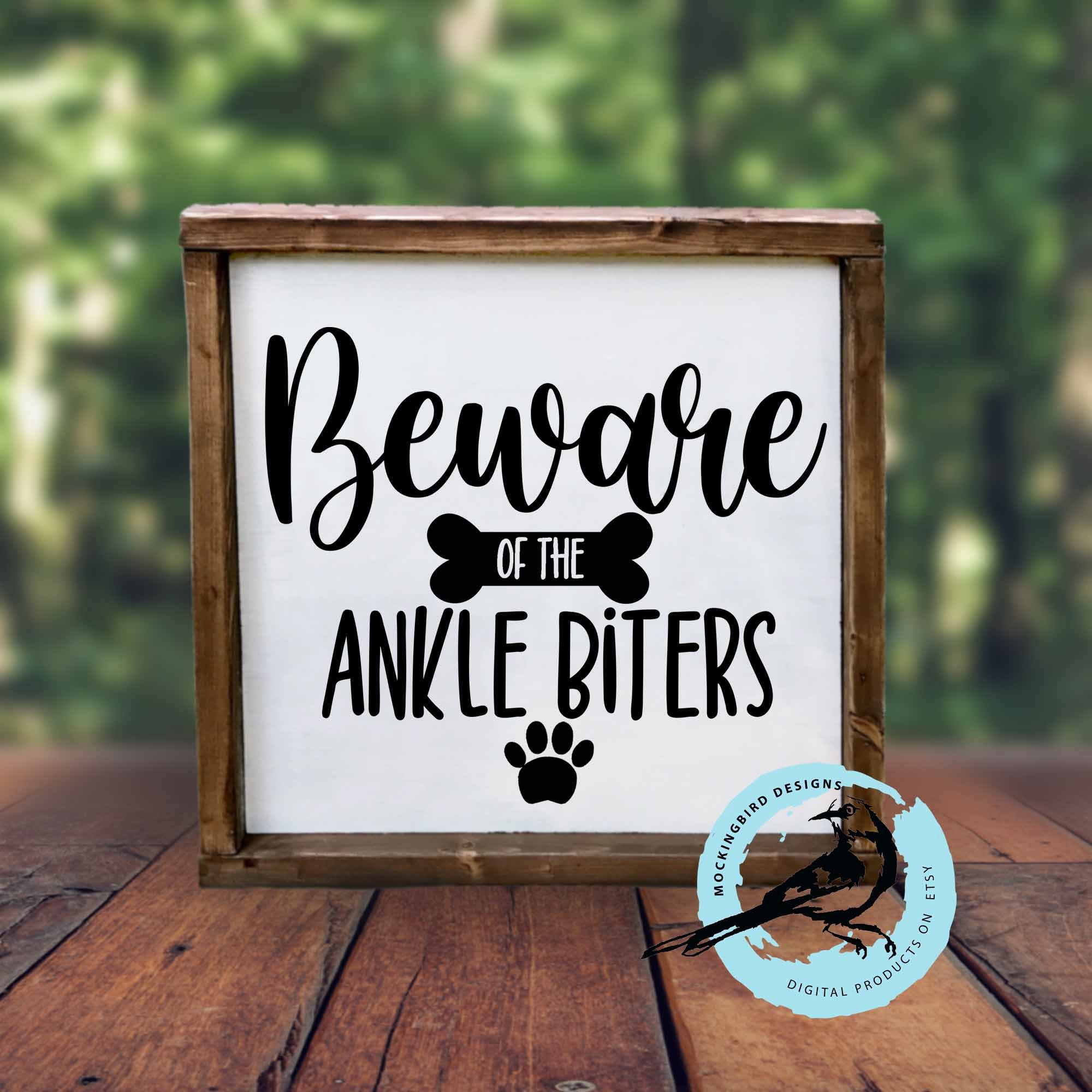 Digital Beware of the Ankle Biters Svg Dog Svg Door Round - Etsy