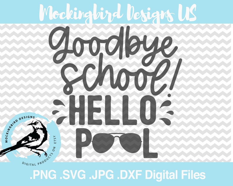 Teacher svg Goodbye School Hello Pool Svg summer vacation | Etsy