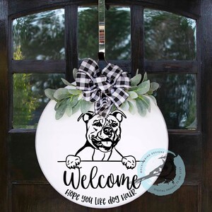 Pitbull Svg, Pitbull Welcome Svg, Dog Hair Svg, Door Round Svg, Welcome ...