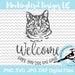 Digital Cat Svg Cat Welcome Svg Cat Hair Svg Door Round - Etsy