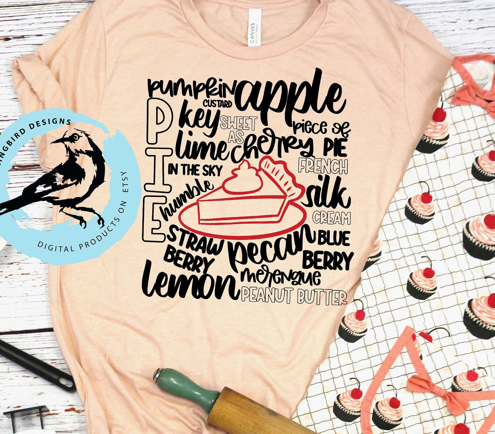 Digital Pie Lover Word Art SVG File Pie Svg Word Art Svg | Etsy