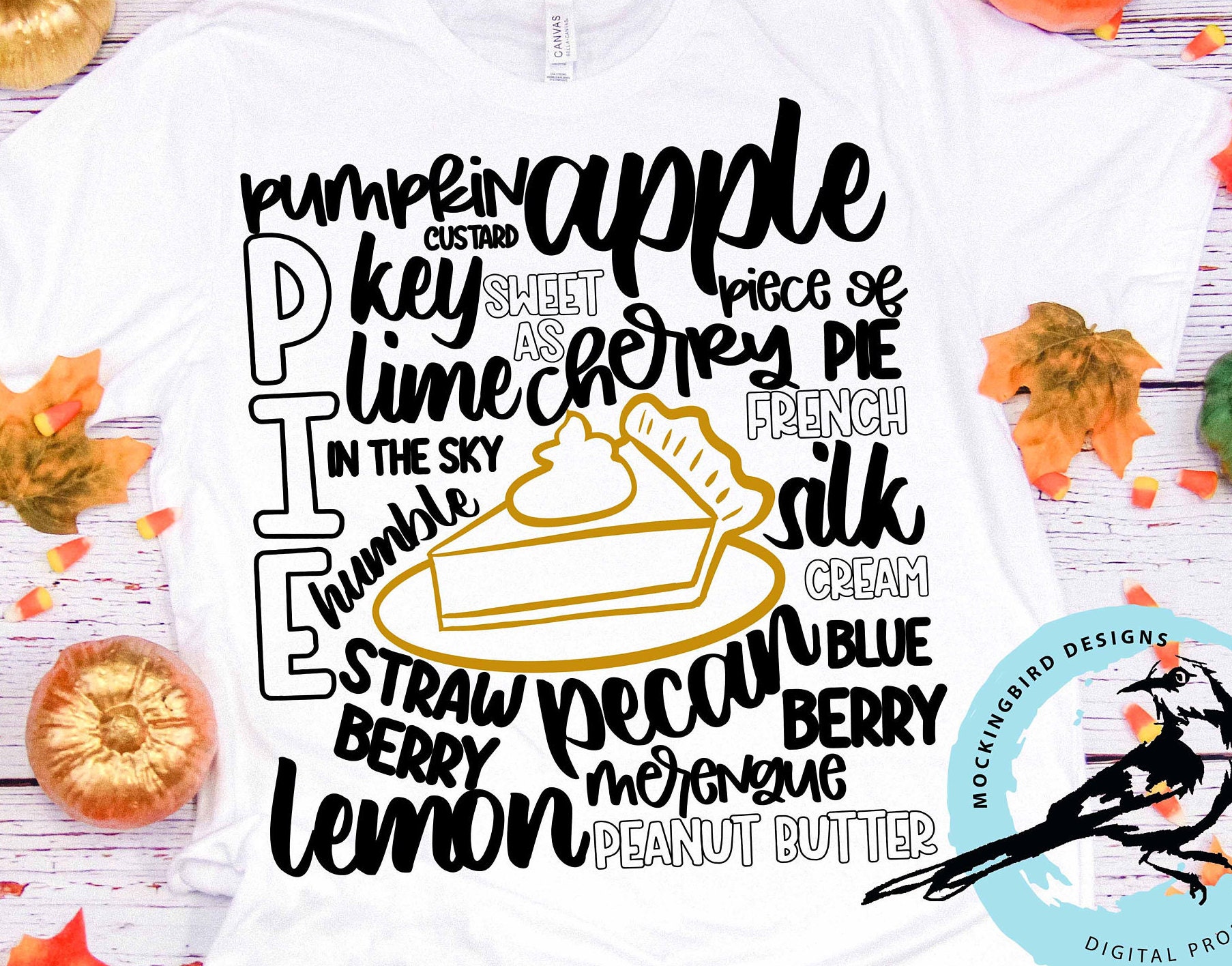 Digital Pie Lover Word Art SVG file pie svg word art svg | Etsy