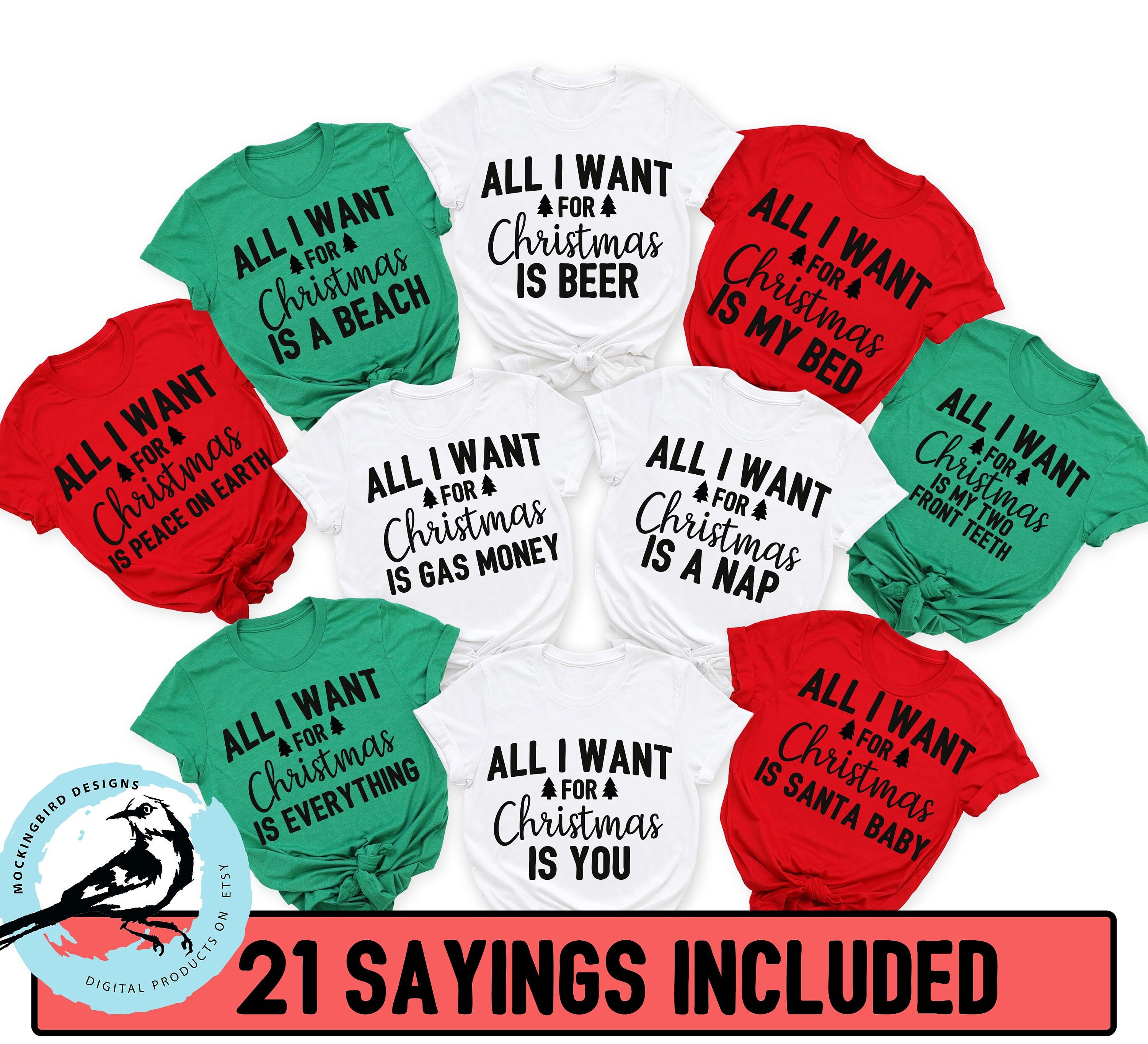 All I Want for Christmas is Svg Christmas Shirt Bundle - Etsy