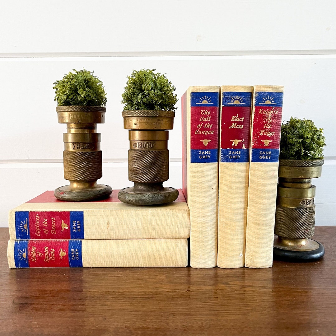 Vintage Brass Fire Hose Nozzles Unique Eclectic Decor Vase Vessel ...