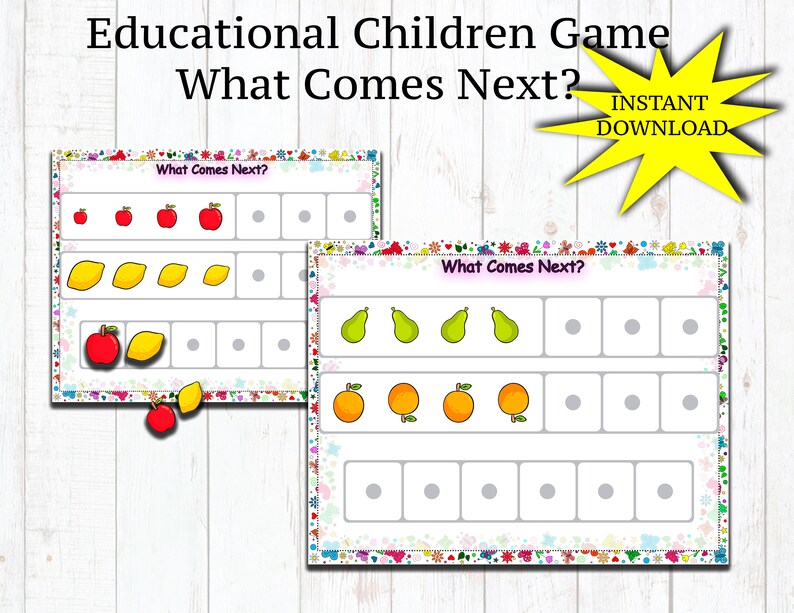 What Comes Next Printable Worksheets,educational Children Game, Busy ...