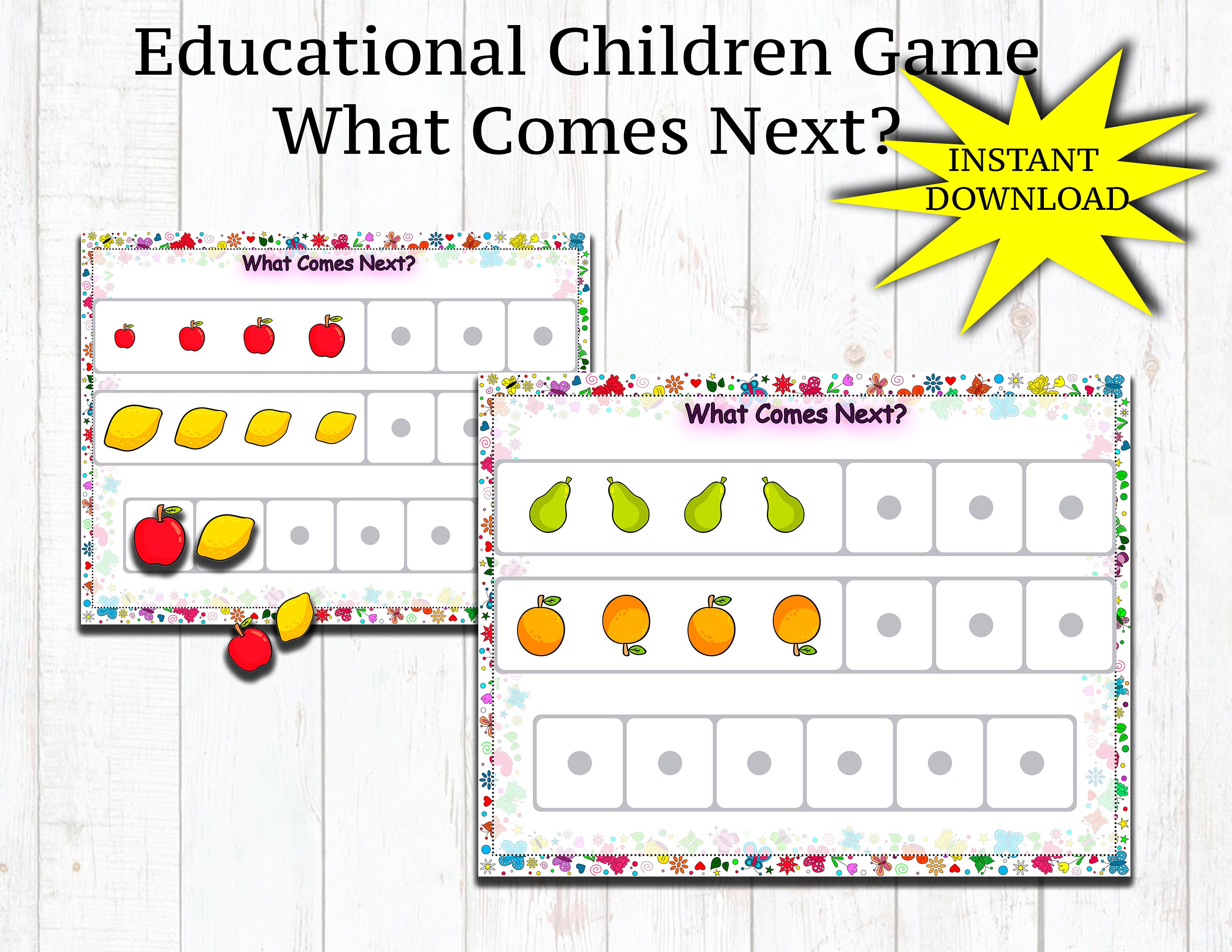 What Comes Next Printable Worksheets,educational Children Game, Busy ...