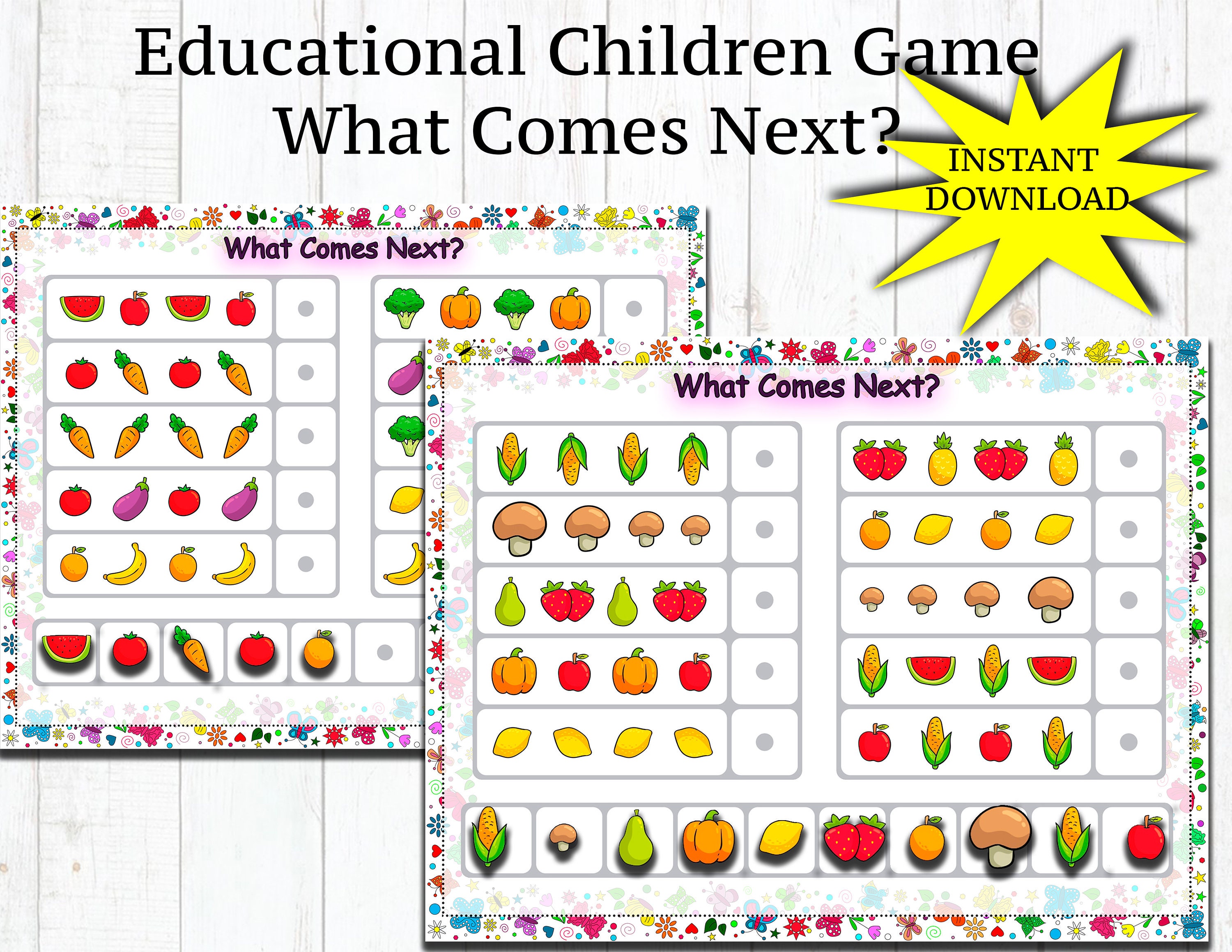 What Comes Next Printable Worksheets,educational Children Game, Busy ...