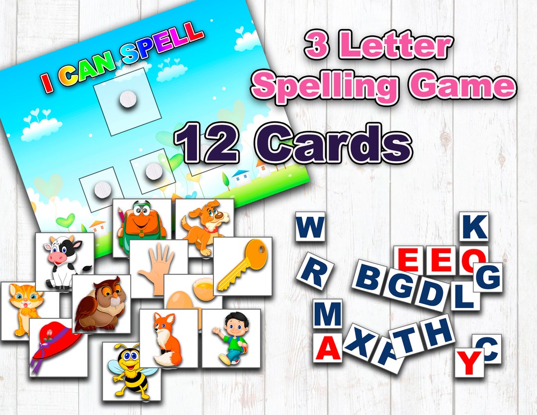 Create Words Activity Page, Preschool Learning Game, Spell and Build ...