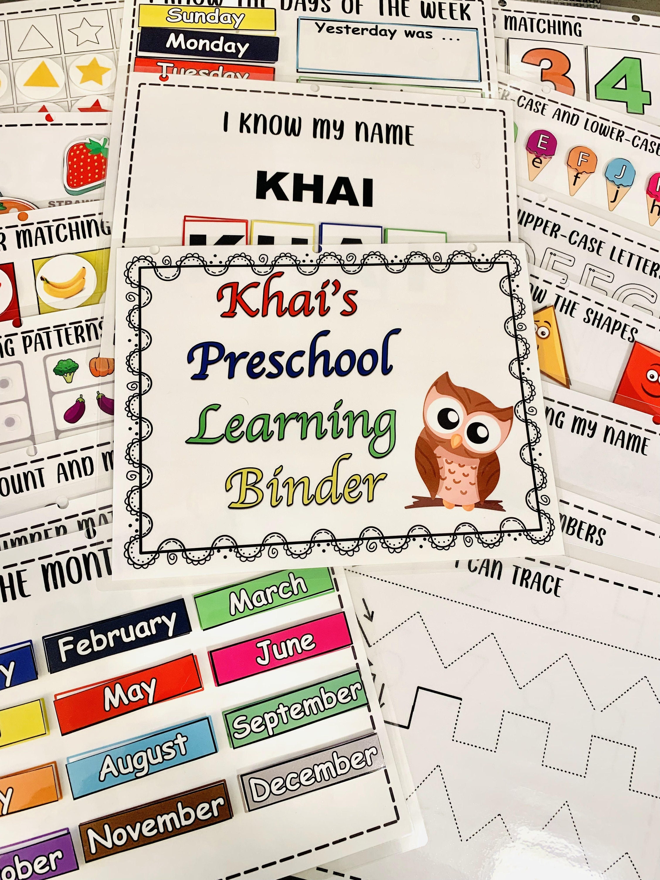 Personalized Preschool Learning Binder Toddler Learning Binder 3D ...