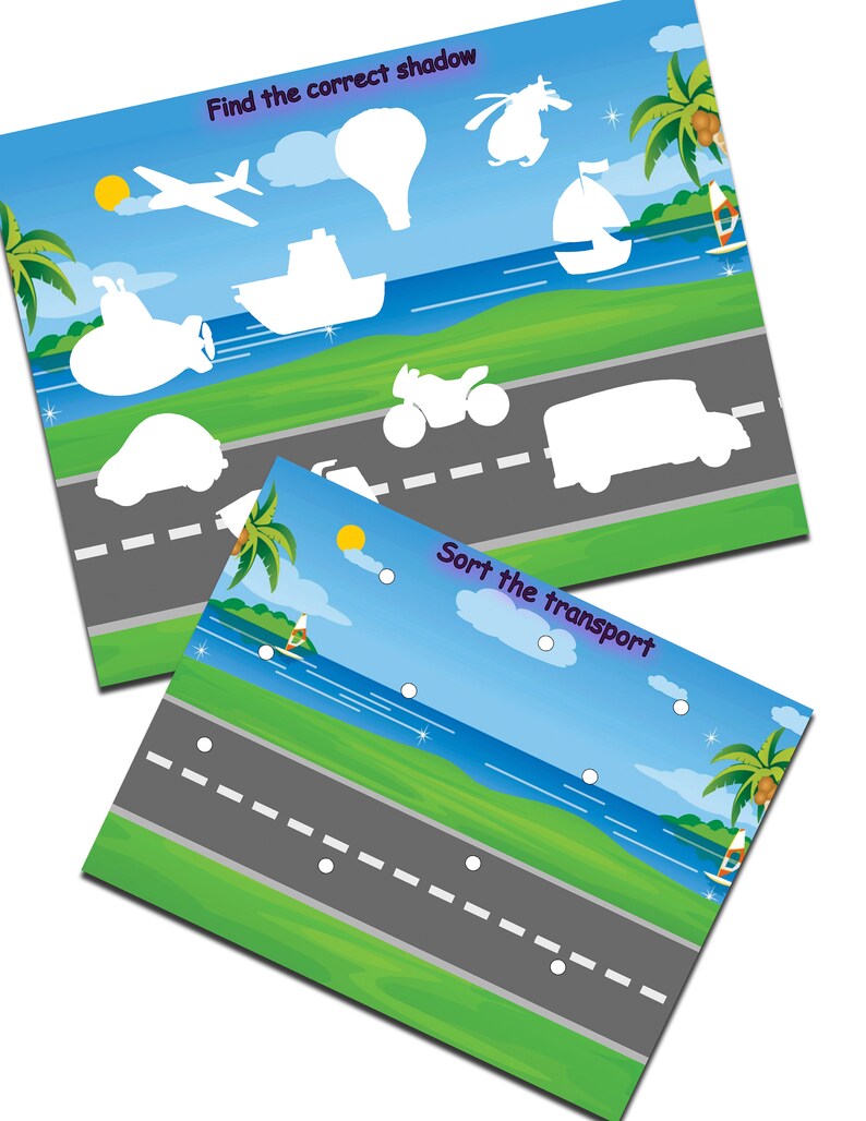 Transportation Matching Game: Land, Air & Water Sort (printable) - Etsy