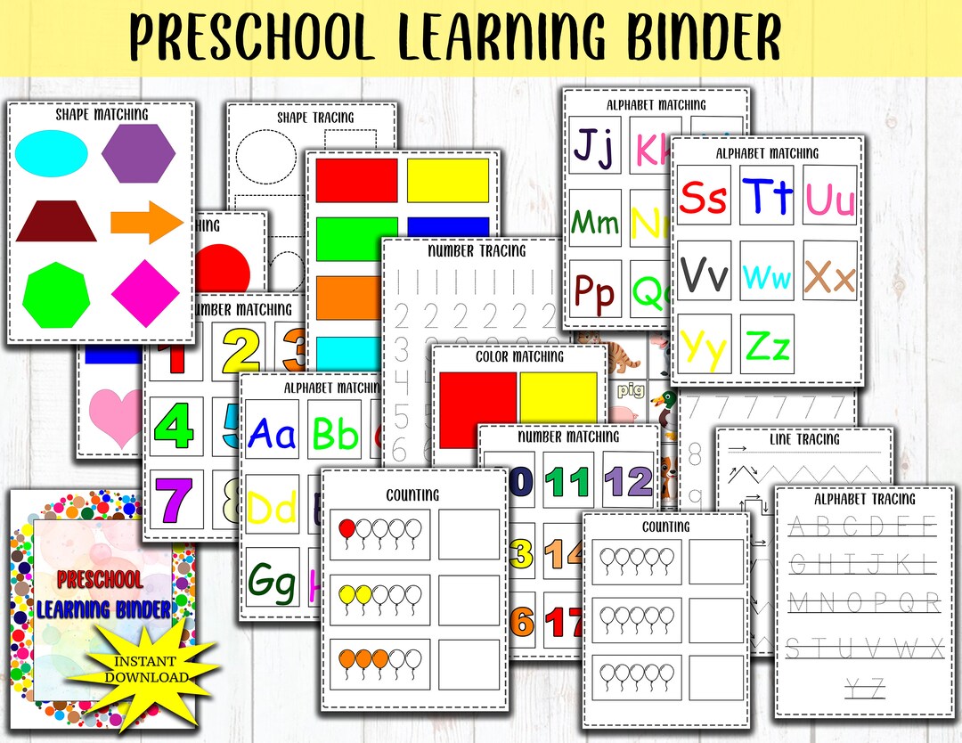 Preschool Learning Binder: Fine Motor Skills, Matching Activities ...