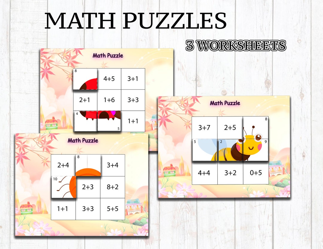Addition Math Puzzle Game: Early Learning Activity (digital Download ...