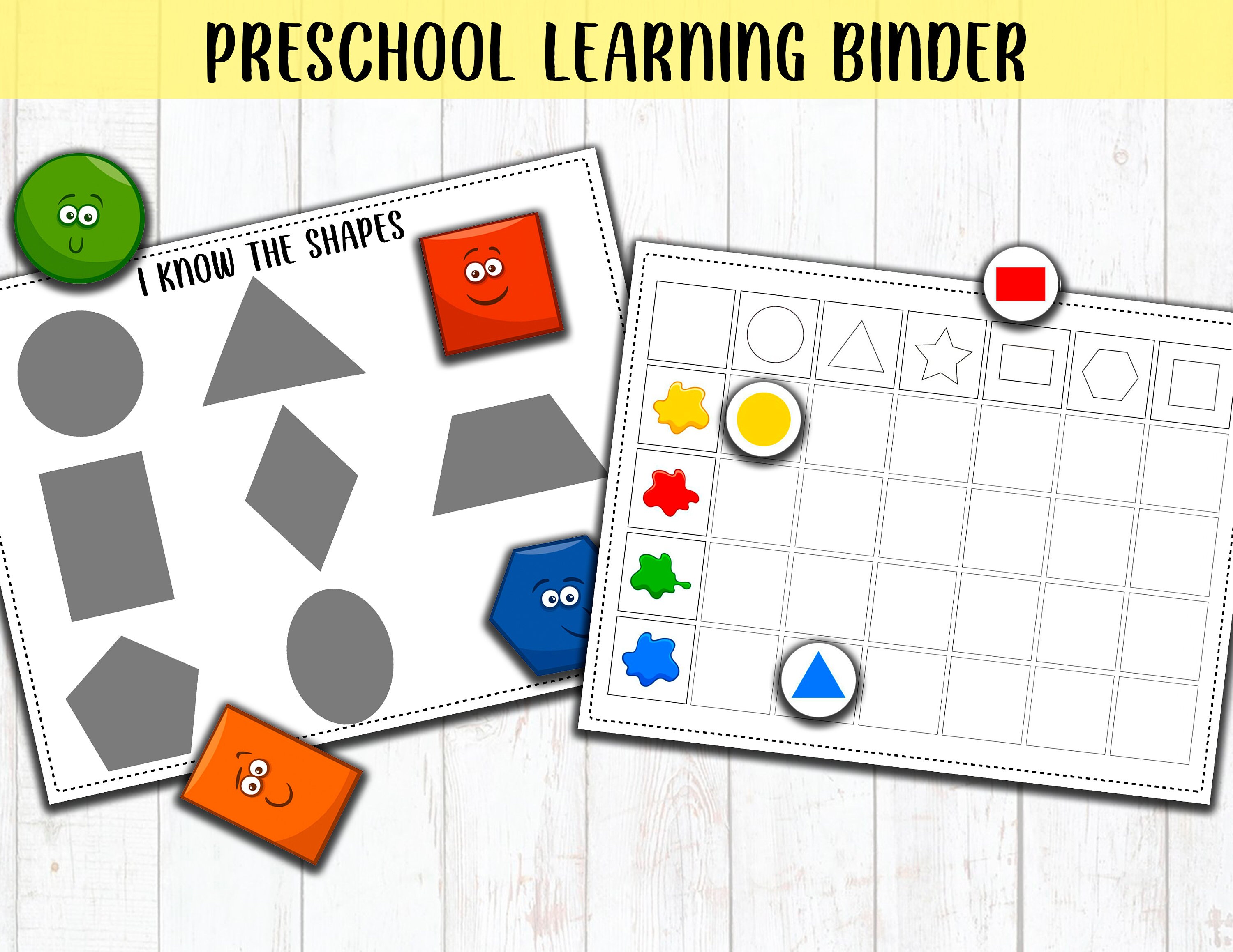 Busy Book Printable Laminated 3D Worksheets Set, Matching Activities ...
