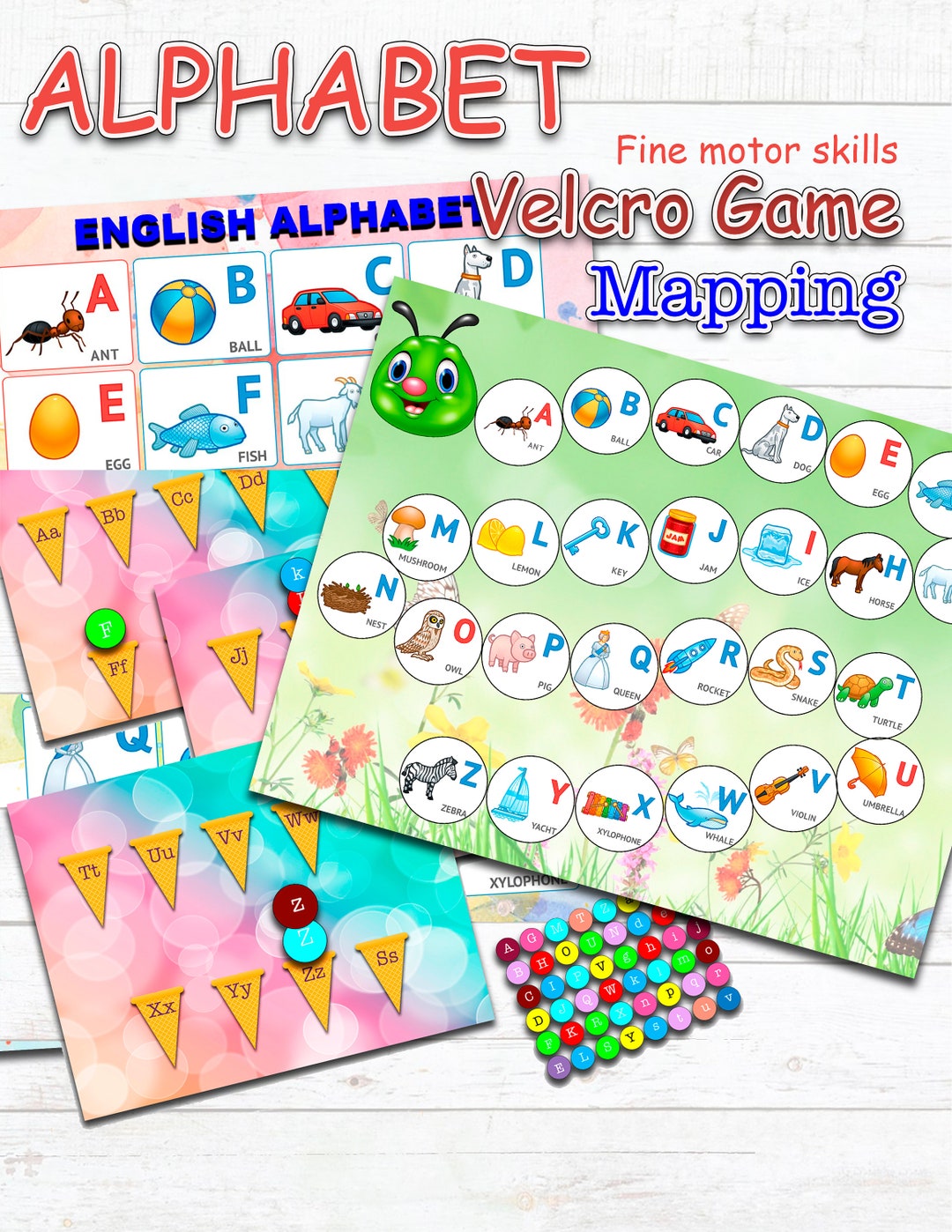 Alphabet Matching 3 Games Printable Activity for Toddler and ...