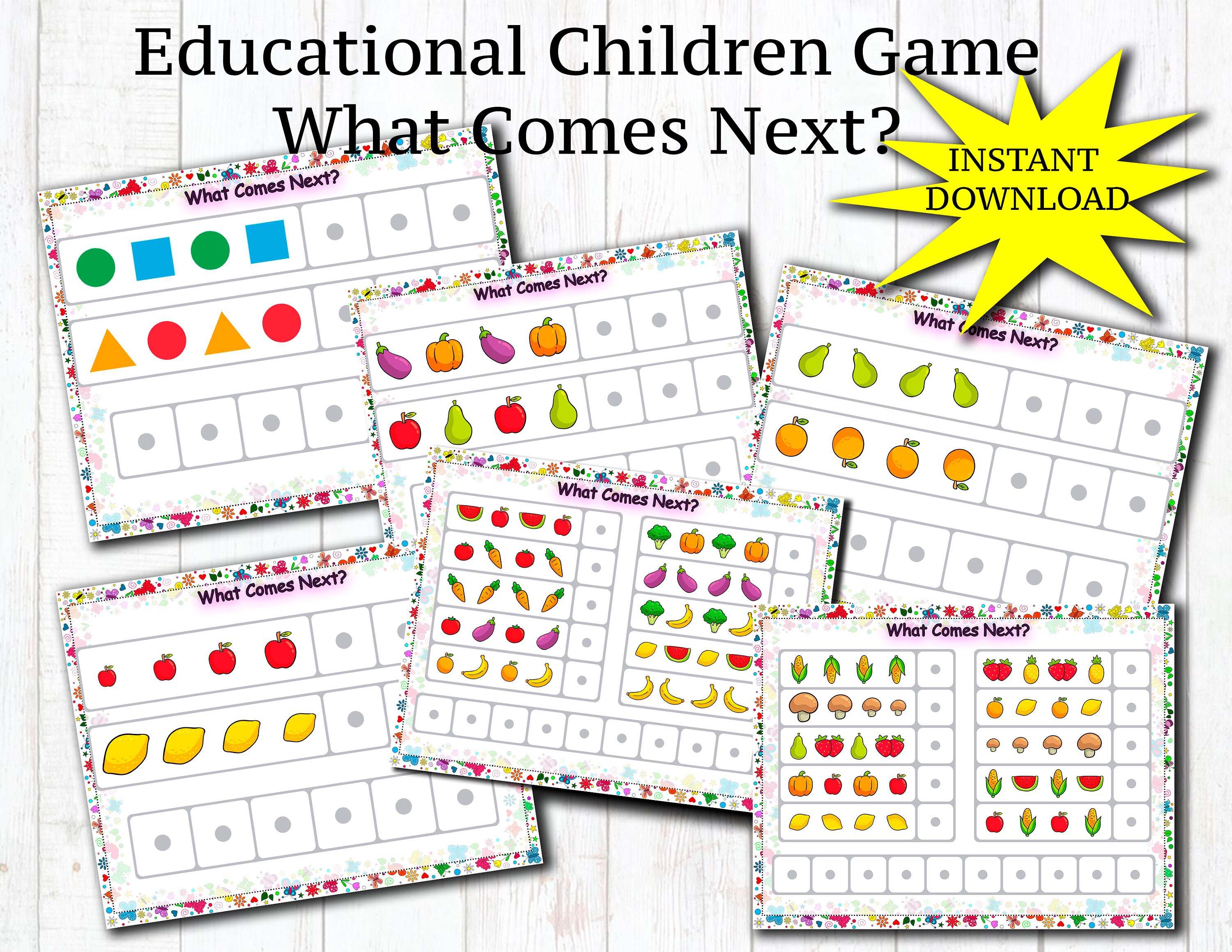 What Comes Next Printable Worksheets,educational Children Game, Busy ...
