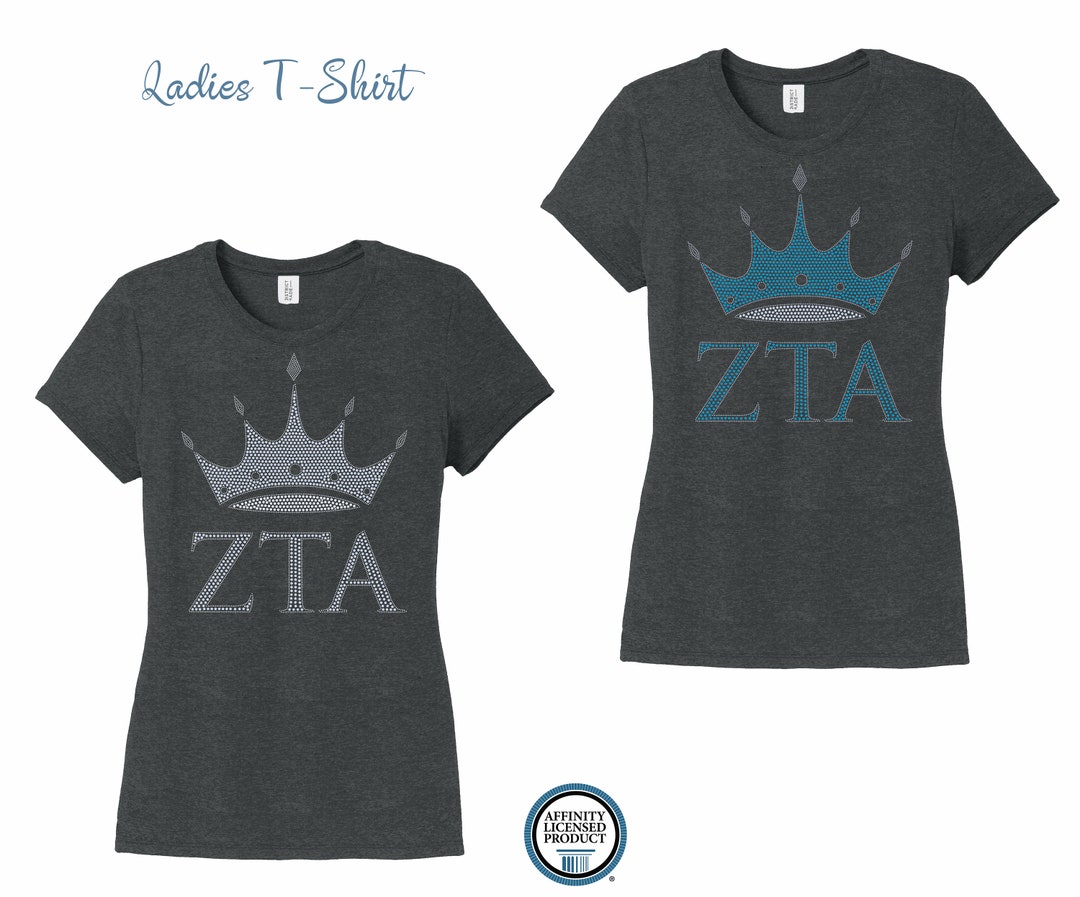 ZTA Zeta Tau Alpha Crown and Letters Ladies T-shirt - Etsy