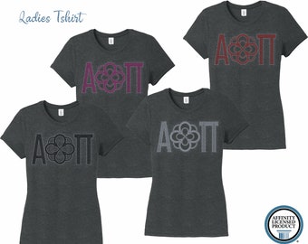 Alpha Omicron Pi Block Letters T-shirt Crimson - Etsy