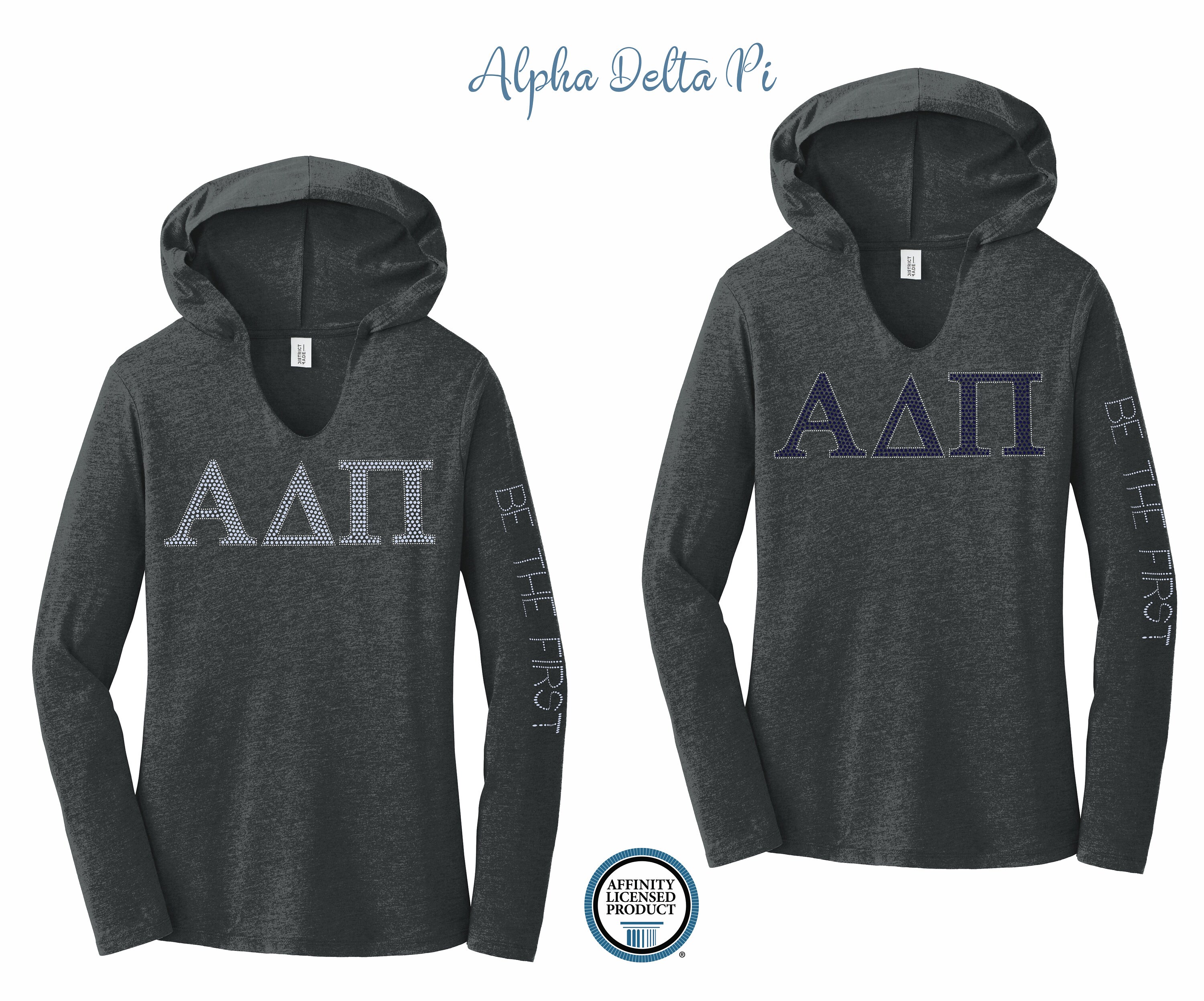 ADP Alpha Delta Pi Letters Hooded T-shirt - Etsy
