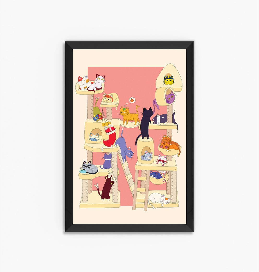 Animal Crossing Cat Tree Poster - Etsy