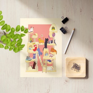 Animal Crossing Cat Tree Poster - Etsy