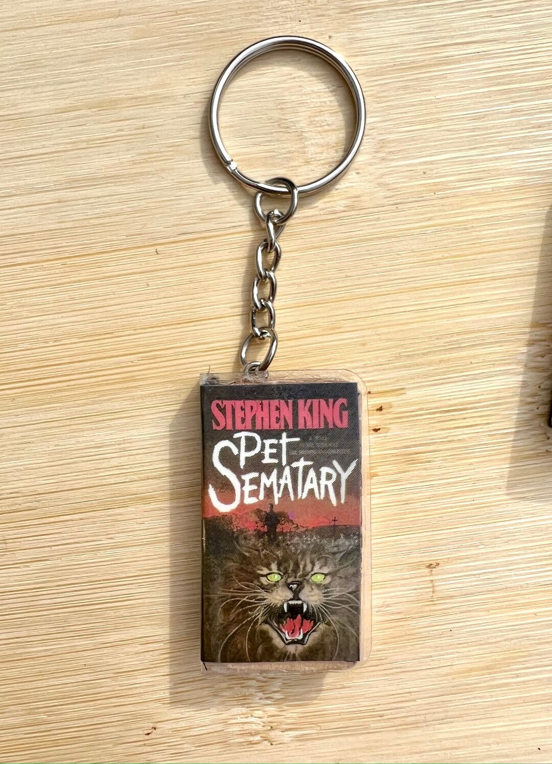 PET SEMATARY Stephen King Mini 1st Edition 1983 Book Keychain / Earring ...