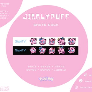 Pixel Pokemon Jigglypuff Cute Emote Pack for Twitch/youtube/discord ...