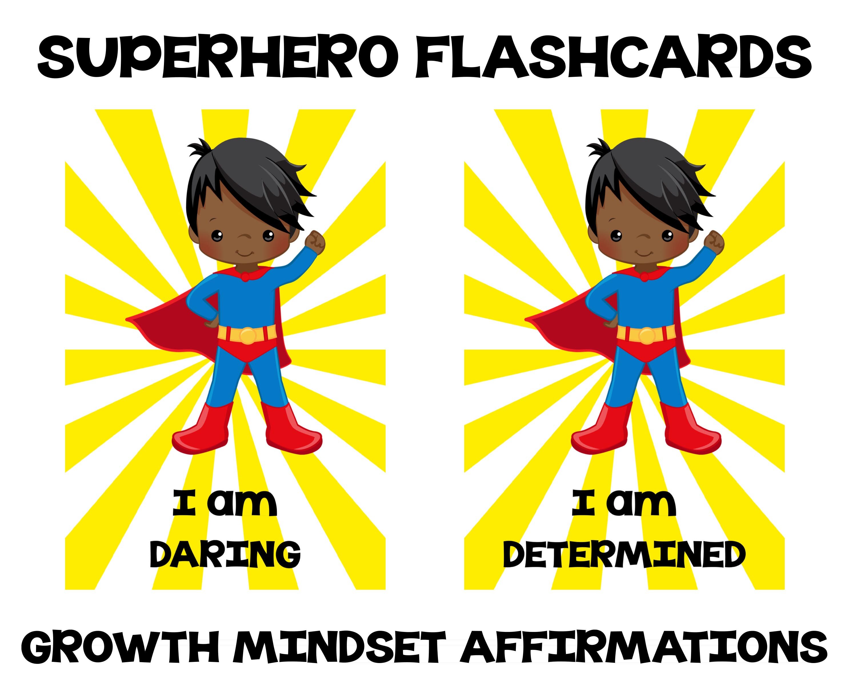 Superhero Flashcards African American Boys Kids JPG 4 by | Etsy