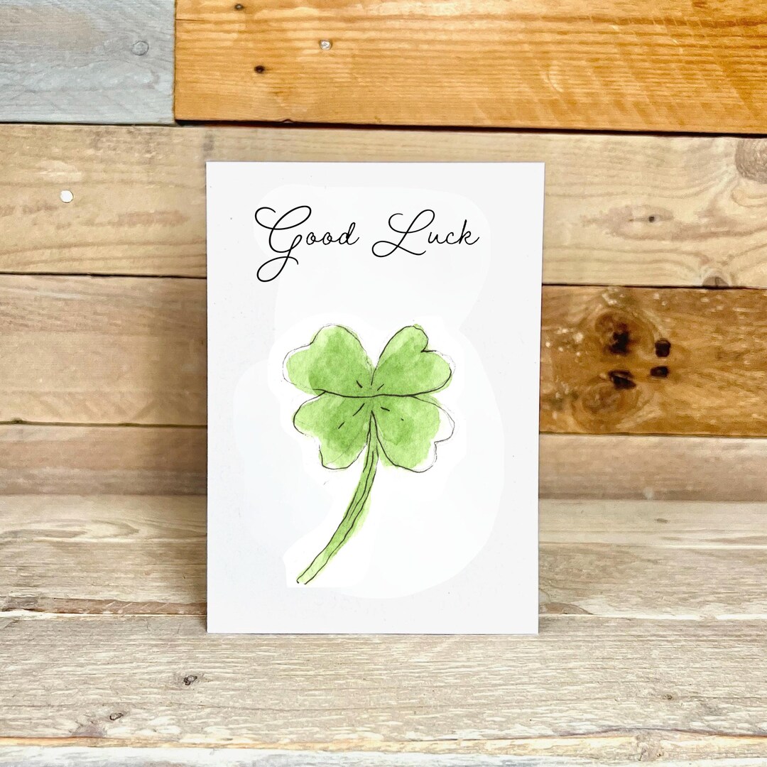 Personalised Good Luck Card | Four Leaf Clover, Luck of the Irish, Best ...