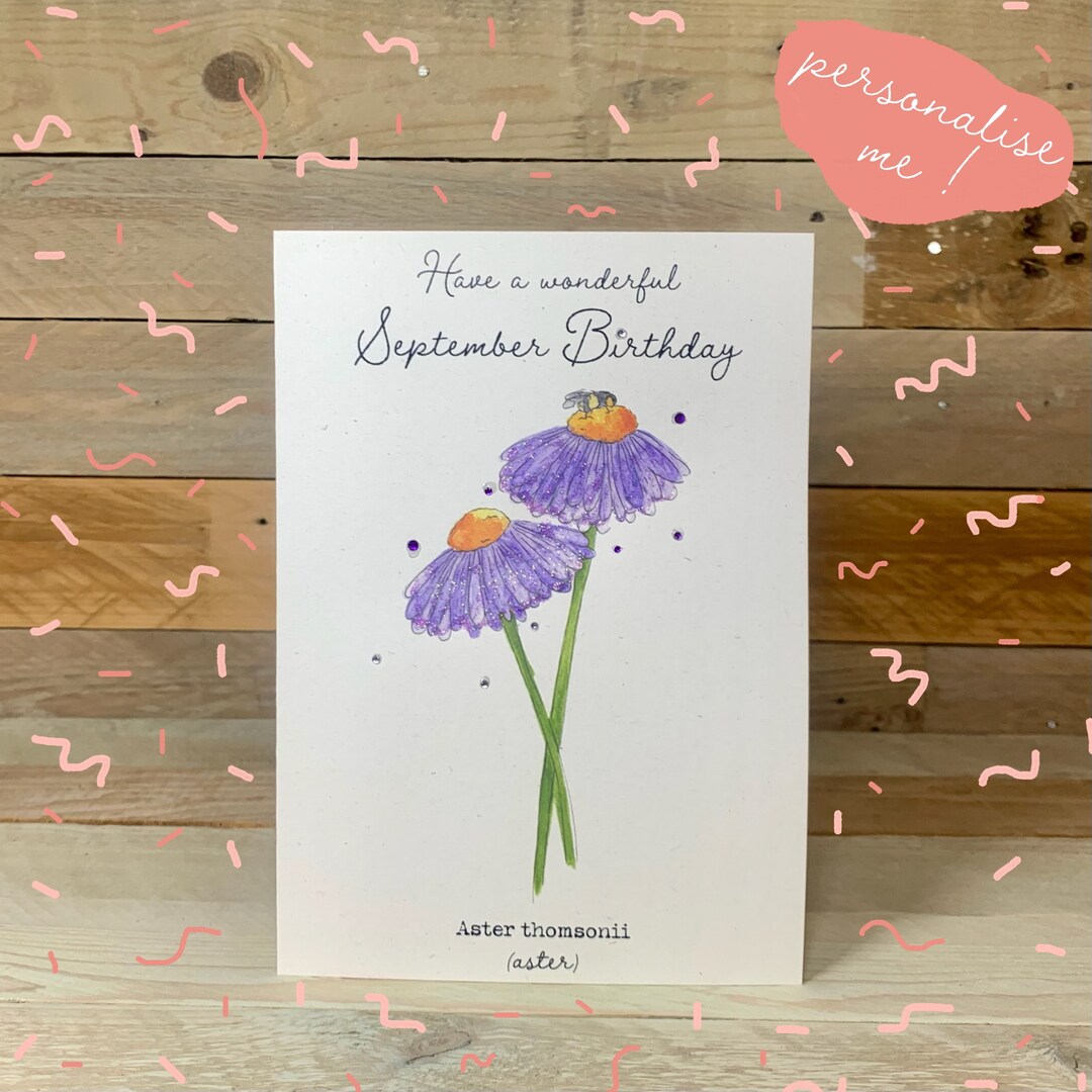 September Birth Flower Birthday Card Birth Month, September, Birth ...