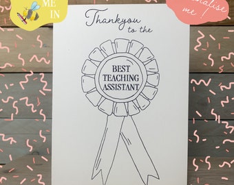 Best Teacher Printable Colour in Card and Envelope Thank You - Etsy UK