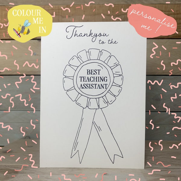 Teaching Assistant Thank You Card - Etsy