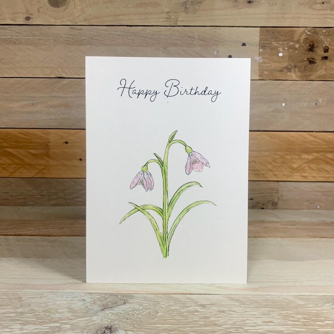 Personalised Snowdrop Birthday Card | Customisable Card, Friends ...