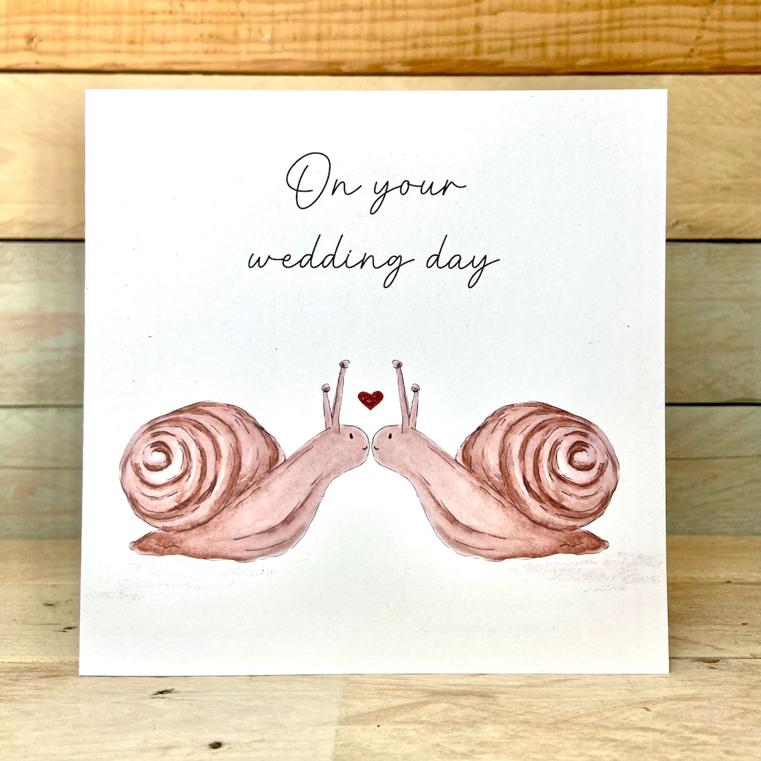 Personalised Snails Wedding Card | Fun Wedding Card, Wedding Card ...